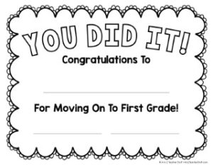 End of the Year Certificates - "Moving on to" the Next Grade Level - A ...