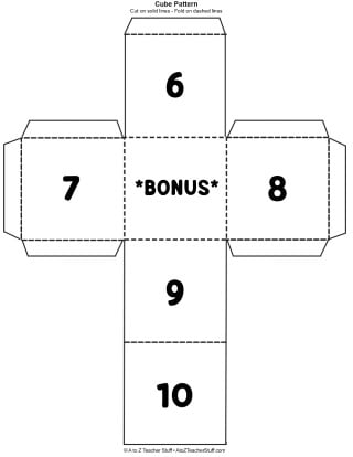Printable Cubes or Dice (FREE PDF Downloads) - A to Z Teacher Stuff