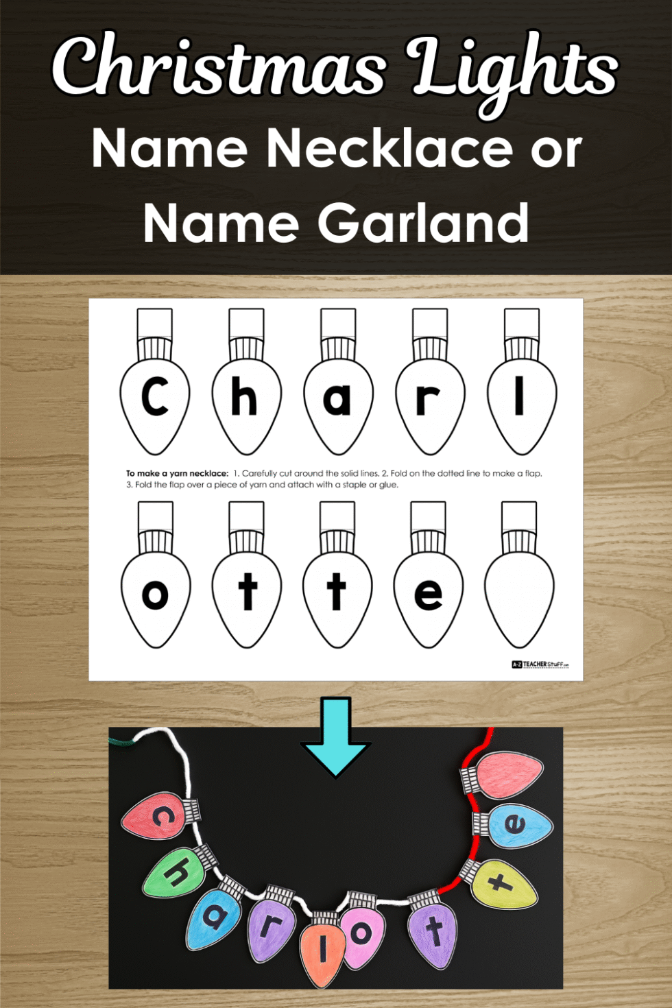 Christmas Lights Printable Name Activity Generator - A to Z Teacher Stuff
