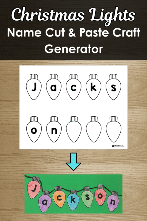 Christmas Lights Printable Name Activity Generator - A to Z Teacher Stuff