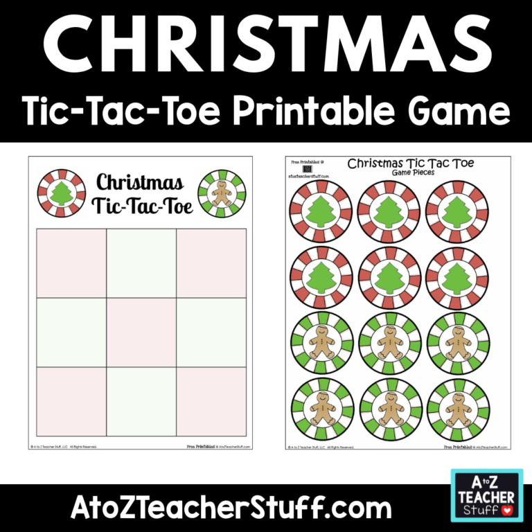 Christmas Tic-Tac-Toe Printable Game - A to Z Teacher Stuff