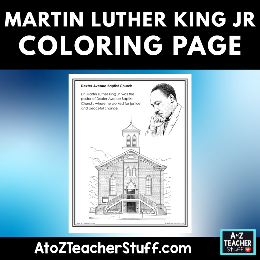 Martin Luther King, Jr. Coloring Page - A to Z Teacher Stuff