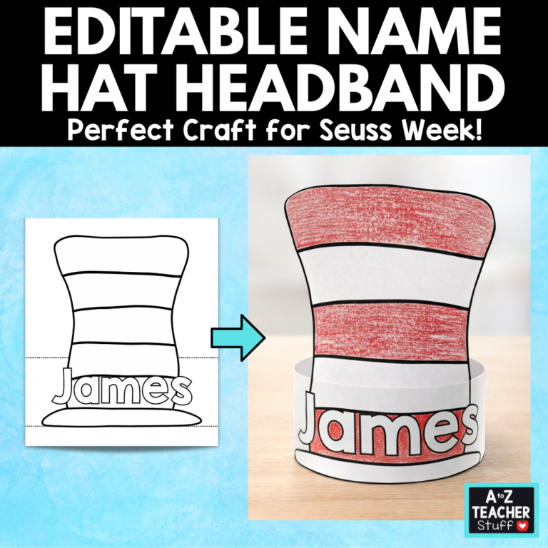Custom Editable Striped Hat Printable for Name Tracing Practice or ...