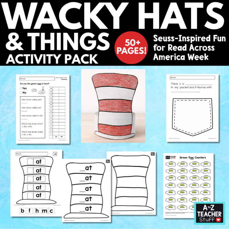Wacky Hats & Things Activity Pack – Seuss-Inspired Fun for Read Across ...